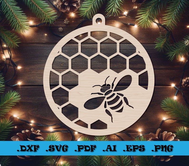 Bee Christmas Bauble SVG, Digital Laser Cut File, Instant Download ...