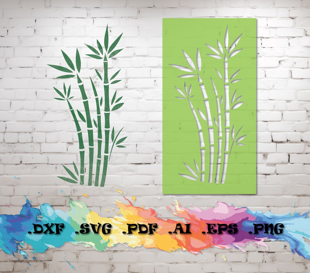Bamboo Stencil SVG, Digital Cut File, Wall Art, Spray Paint Pattern ...