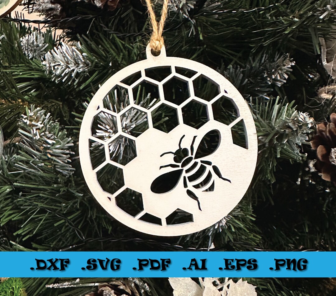 Bee Christmas Bauble SVG, Digital Laser Cut File, Instant Download ...
