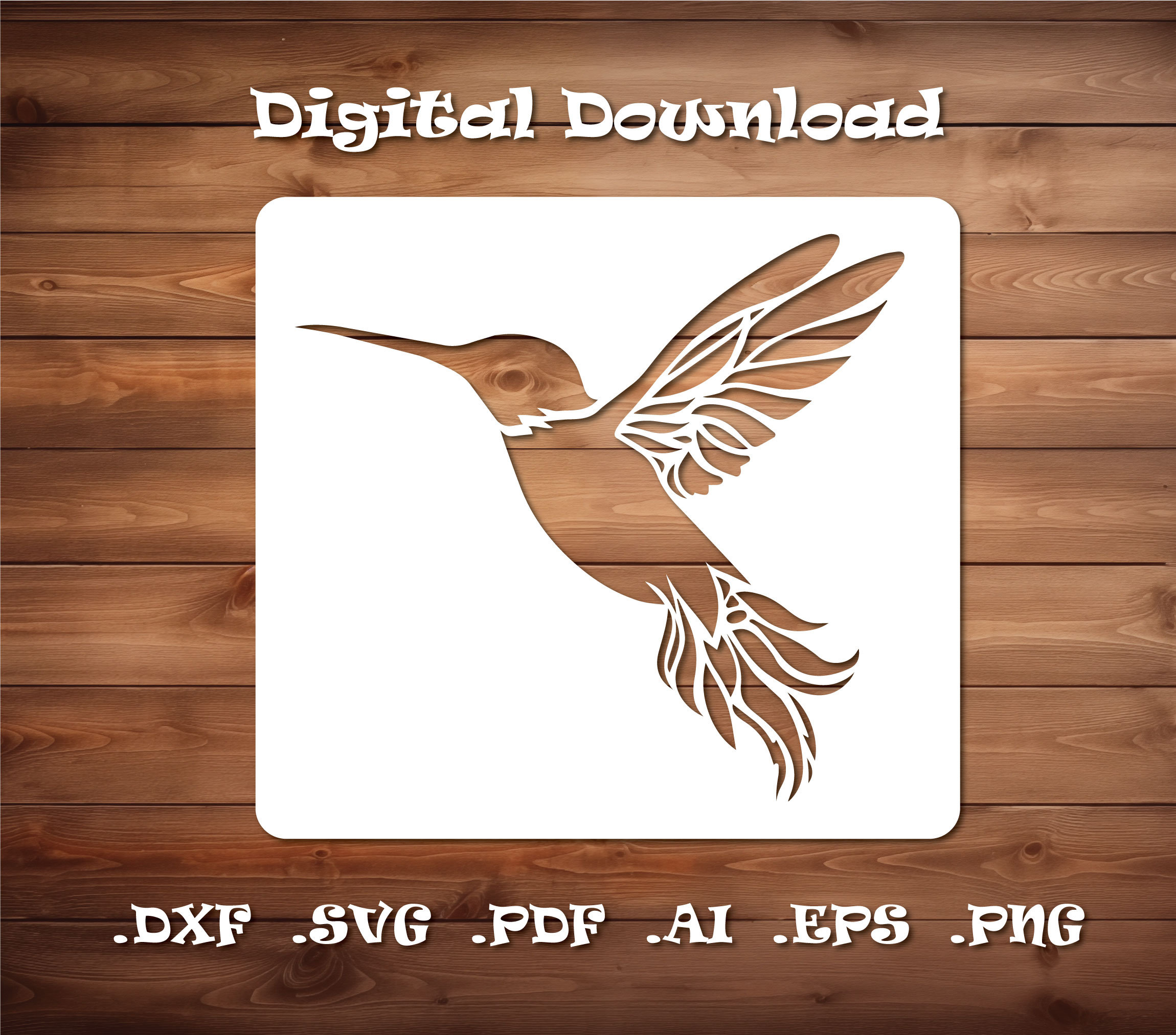 Hummingbird Stencil SVG, Digital Laser Cut File, Wall Art, Spray Paint ...