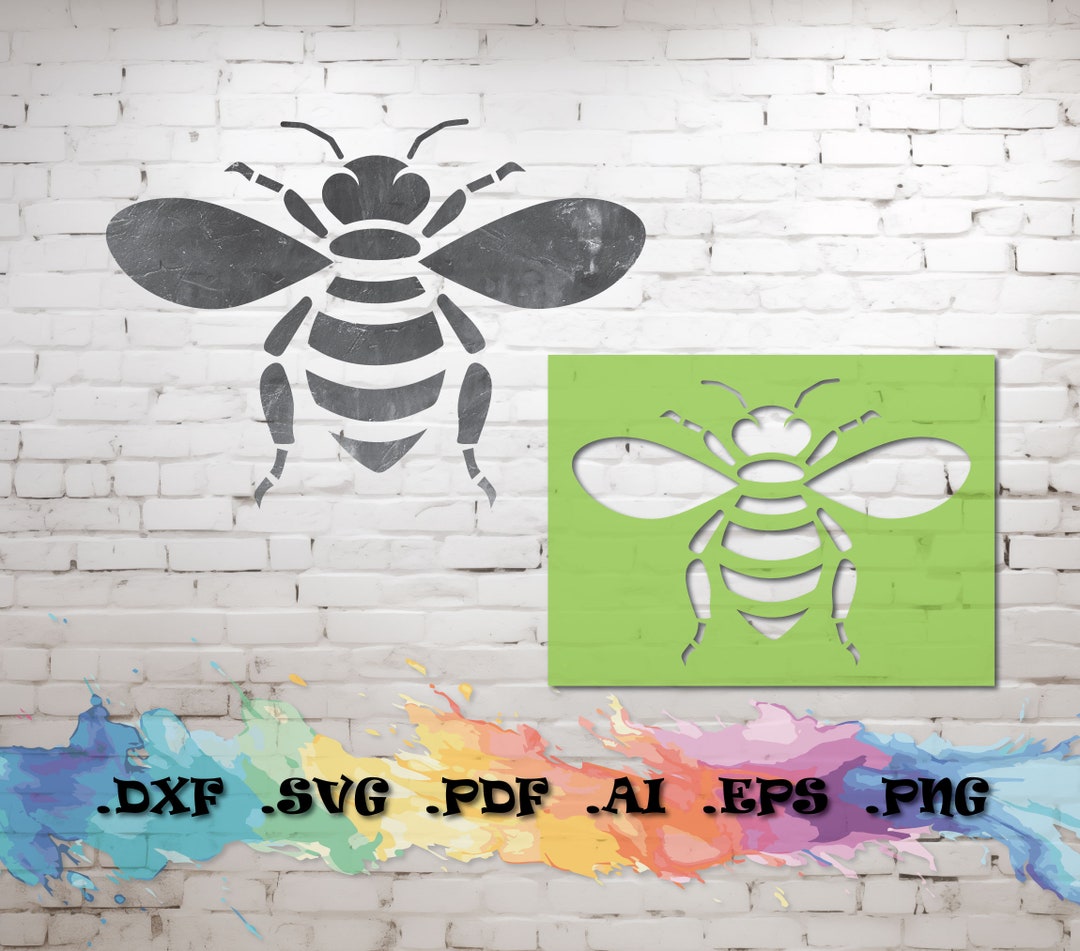 Plantilla de abeja SVG, Archivo de corte digital, Arte de pared, Patrón ...