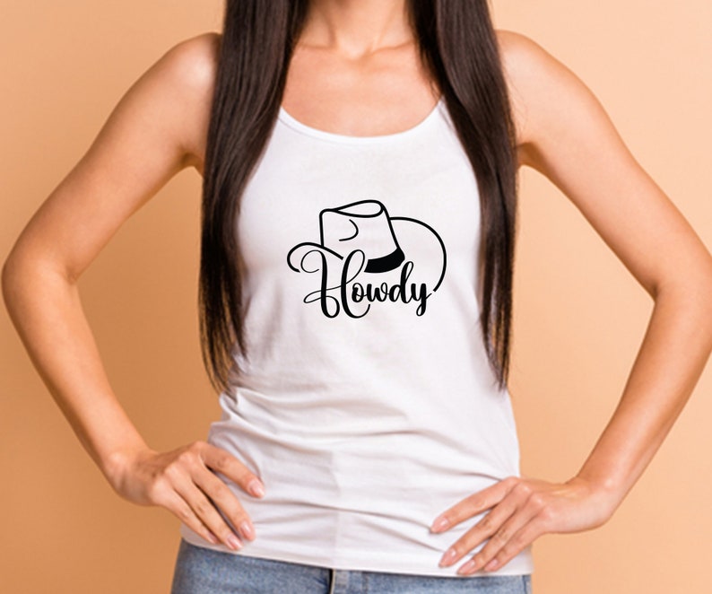 Howdy Svg, Cowboy Hat Svg, Png, Svg, Cowgirl Illustration Png, Hand ...