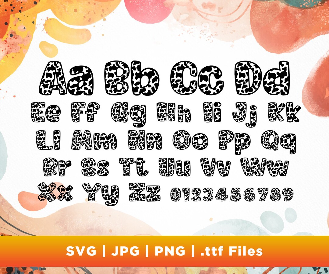 Cow Cow Alphabet SVG, Numbers, Letters, Bundle, Birthday, Cow Print ...