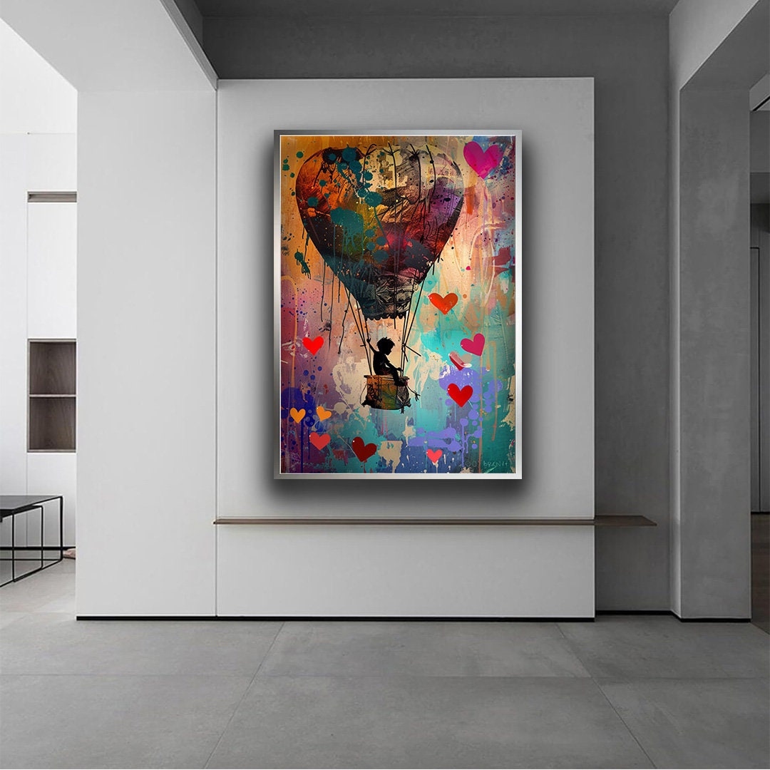 Banksy Child Wall Art, Banksy Art, Wall Art Canvas Design, Banksy ...