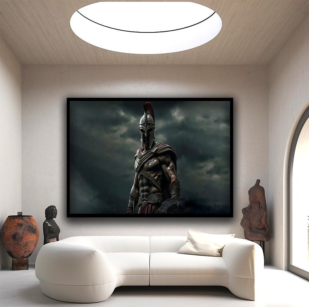 Muscular Warrior Art, Gladiator Canvas Print Art, Muscular Man Canvas ...