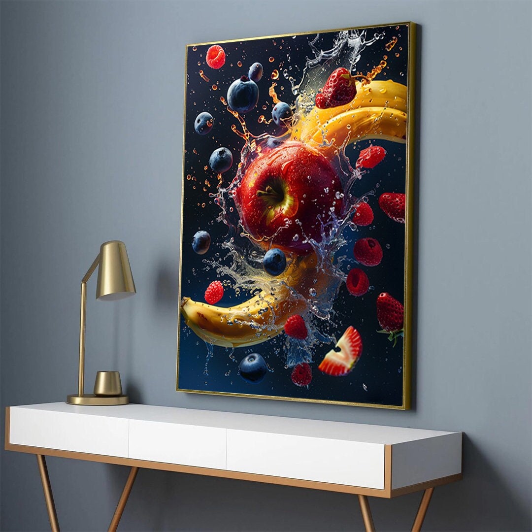 Fruit Feast Canvas Wall Decor, Fruit Still Life Art Canvas, Fruit Wall ...