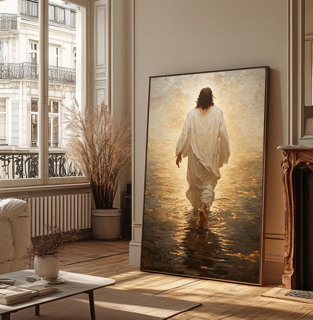 Jesus Walking Towards the Light Canvas Art, Impressionist Religious Art ...
