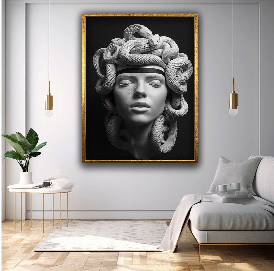 Medusa With Serpent Modern Home Decoration, Greek Mythology Art, Medusa ...