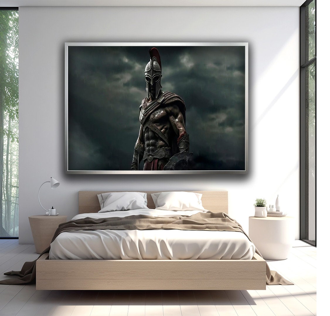 Muscular Warrior Art, Gladiator Canvas Print Art, Muscular Man Canvas ...