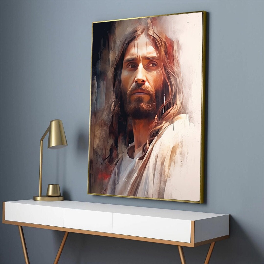 Jesus Christ Portrait Wall Decor, Large Jesus Print Art, Christianity ...