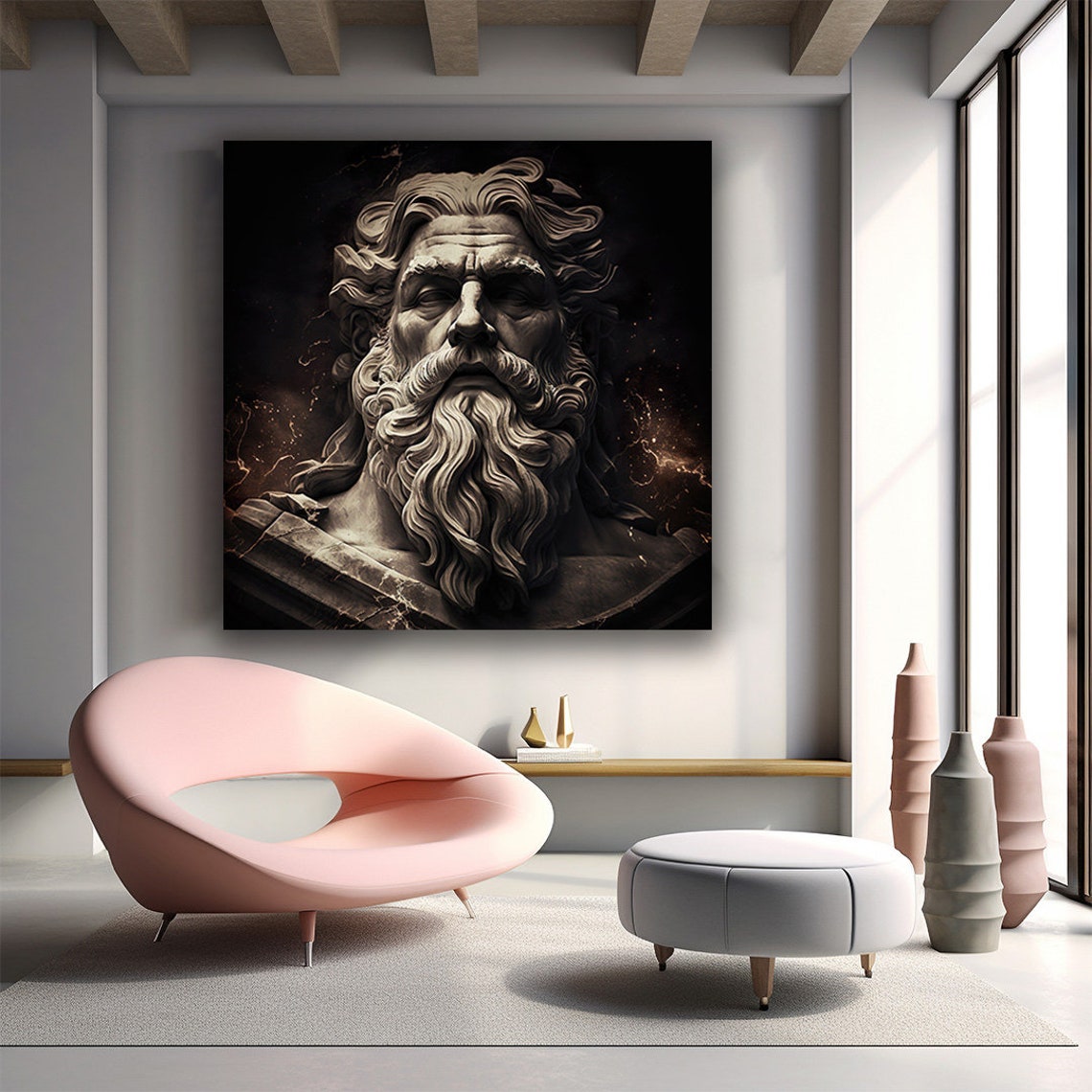 Zeus Canvas Print Art, Greek Mythology Art Ready to Hang Home Decor ...