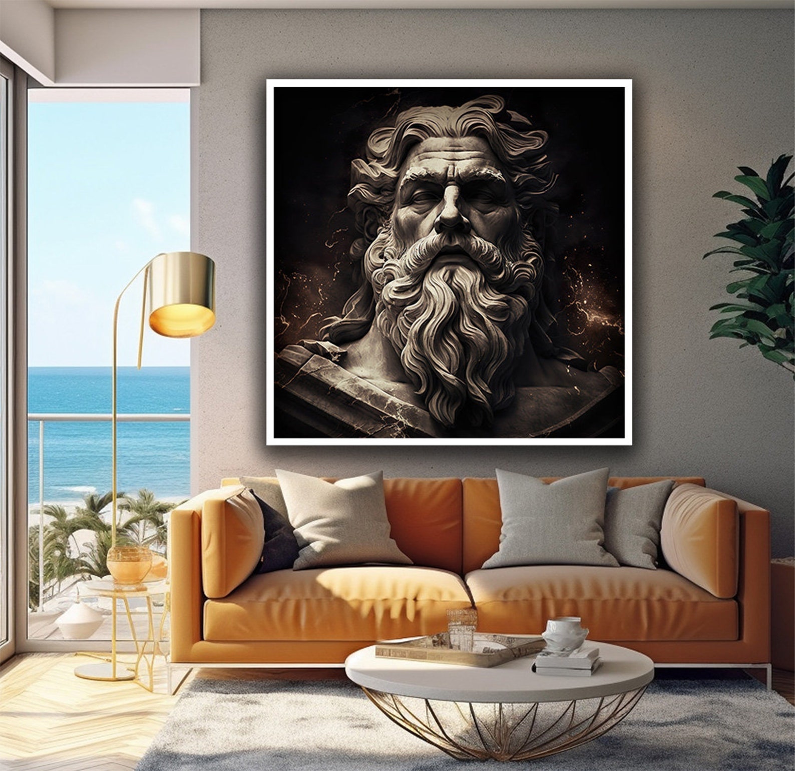 Zeus Canvas Print Art, Greek Mythology Art Ready to Hang Home Decor ...