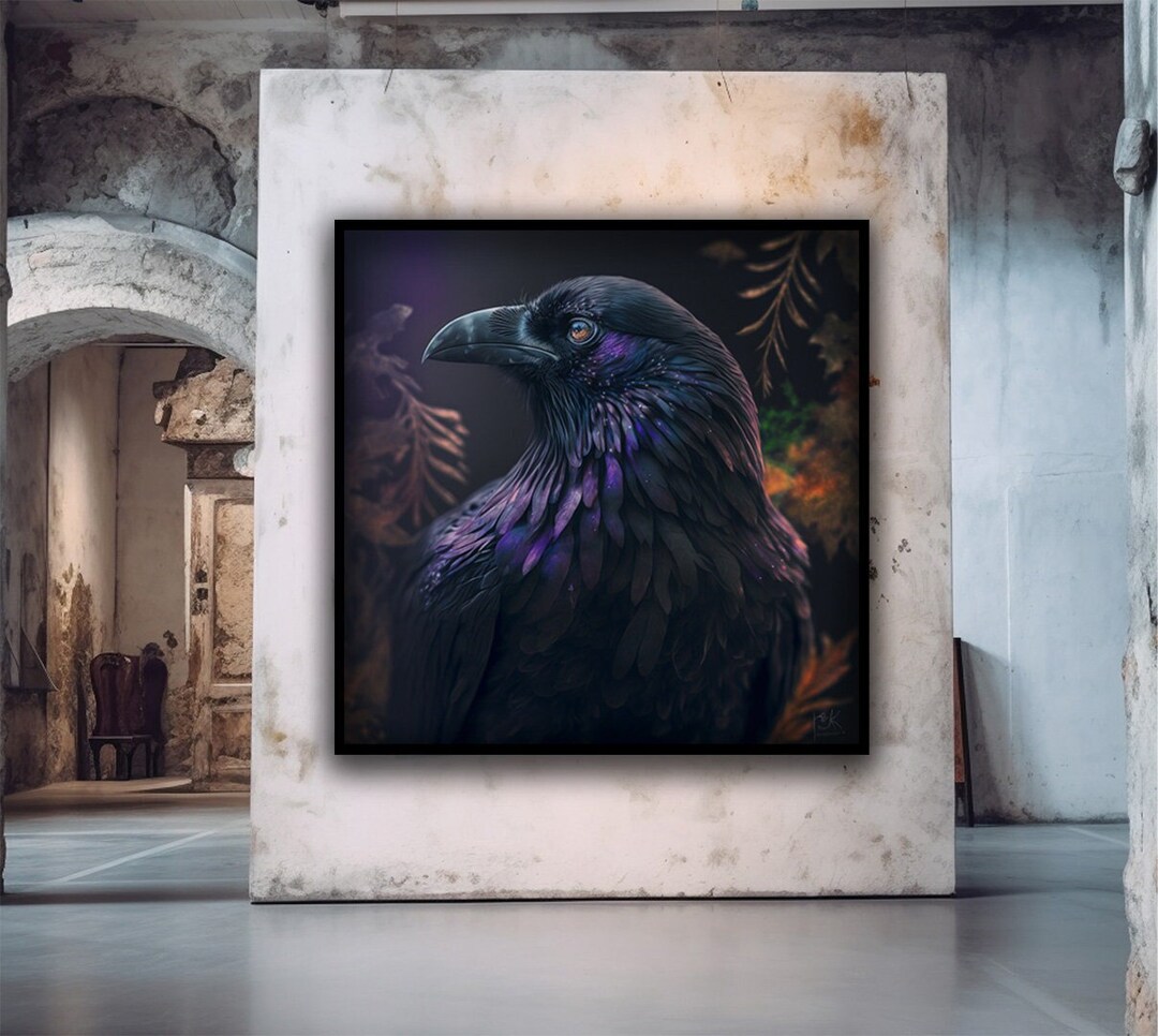 Crow Art Canvas Print, Raven Art Canvas Print Home Decor, Old Crow ...