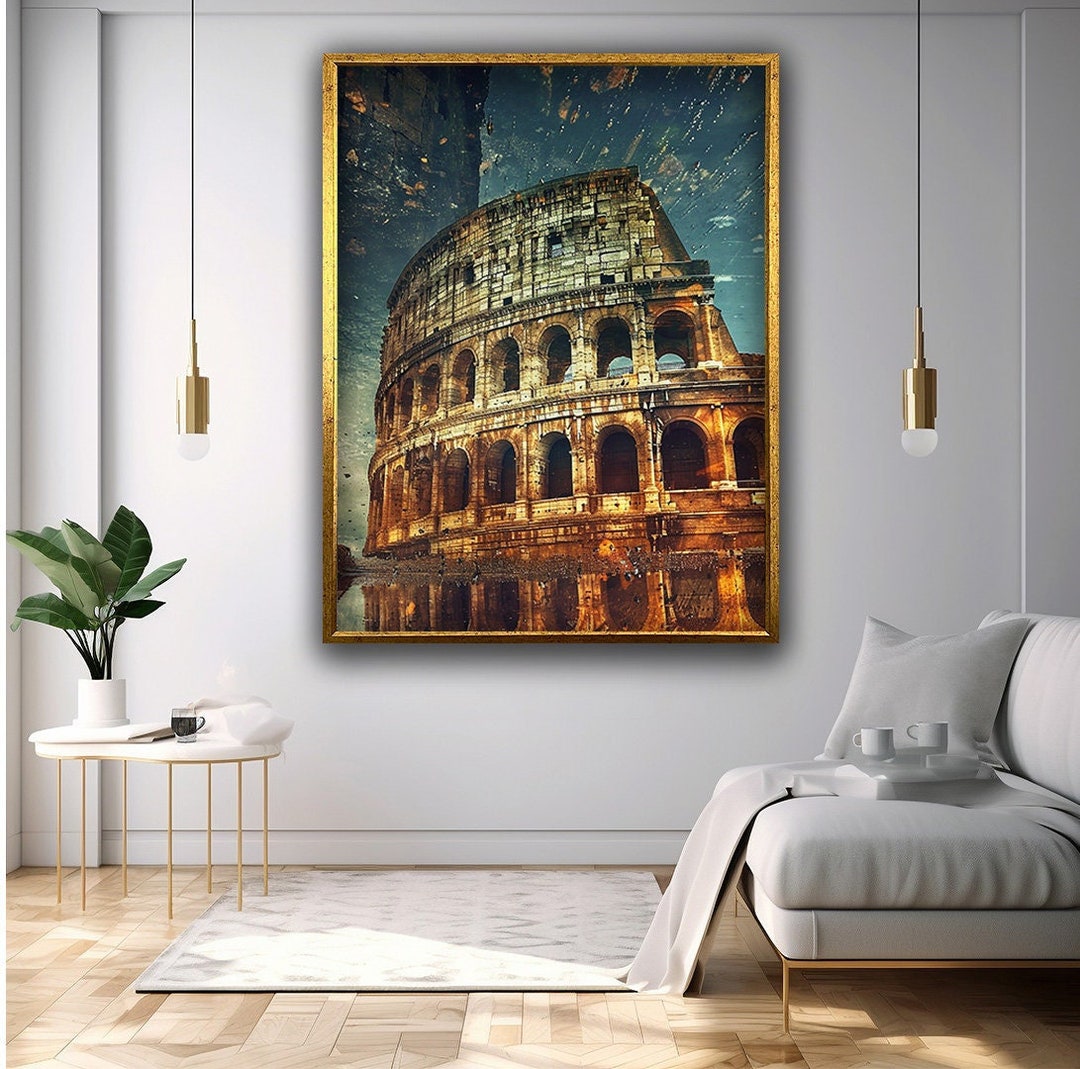 Watery Colosseum Canvas Print Art, Arena Colosseum Wall Art, Colosseum ...