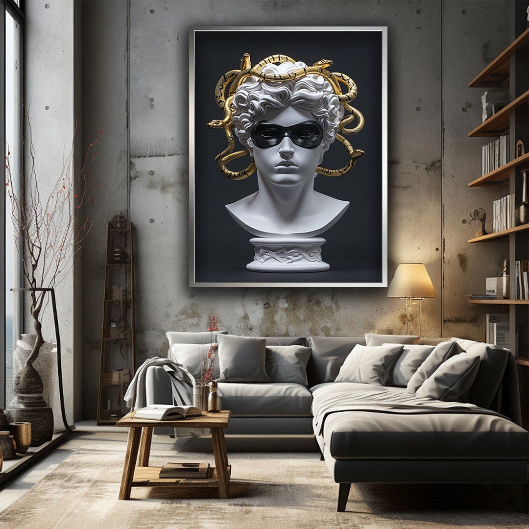Surreal Snake Medusa Statue Modern Home Decoration, Greek Mythology Art ...