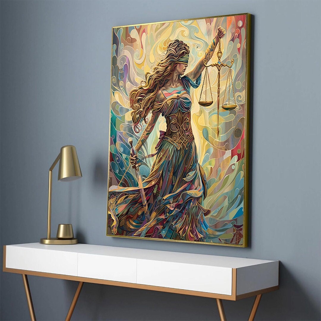 Goddess of Justice Canvas Wall Decor, Lawyer Gift, Goddess of Justice ...