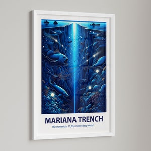 Mariana Trench Deep Sea Exploration Poster Ocean Science Wall Art ...
