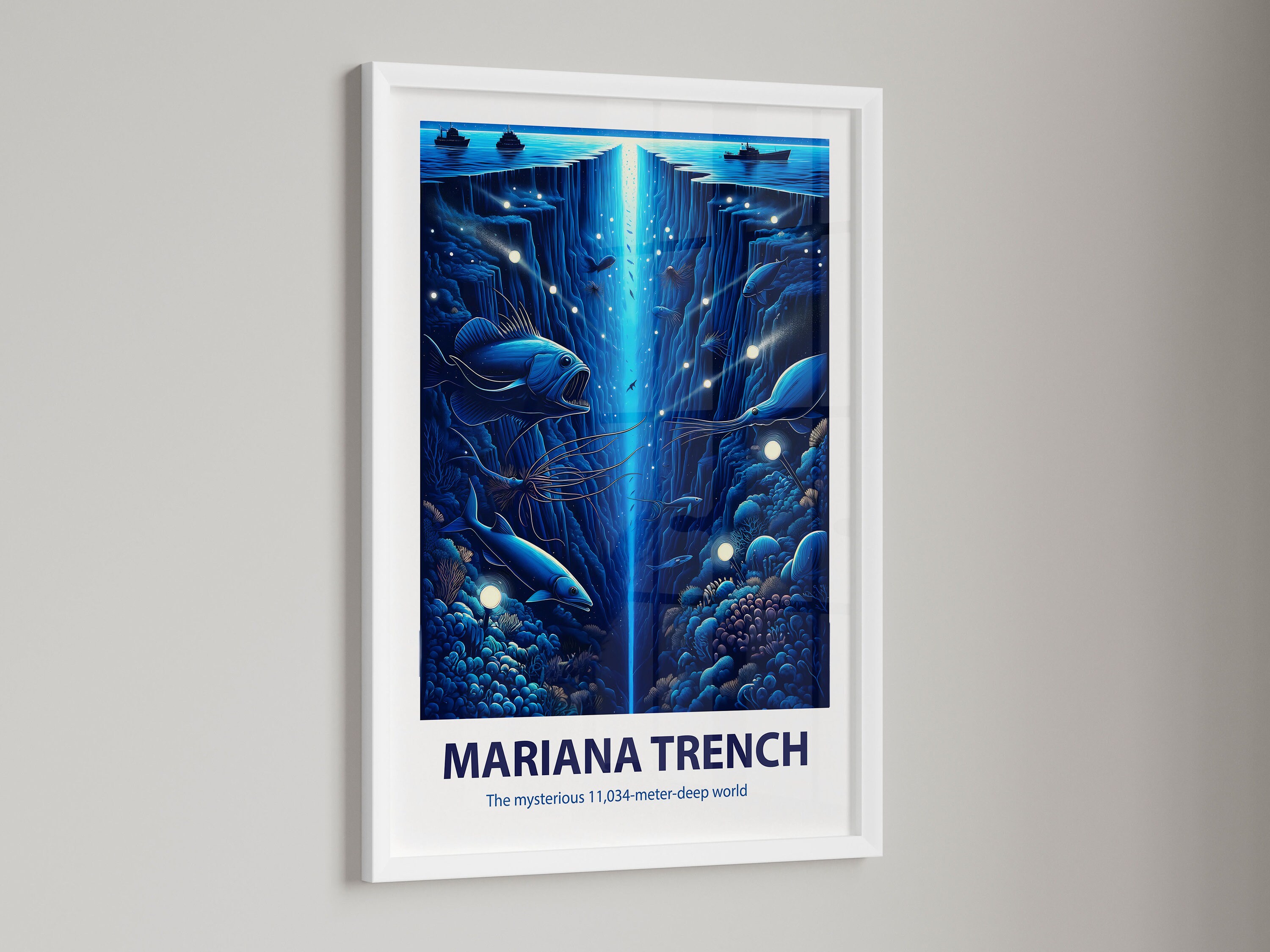 Mariana Trench Deep Sea Exploration Poster - Ocean Science Wall Art ...