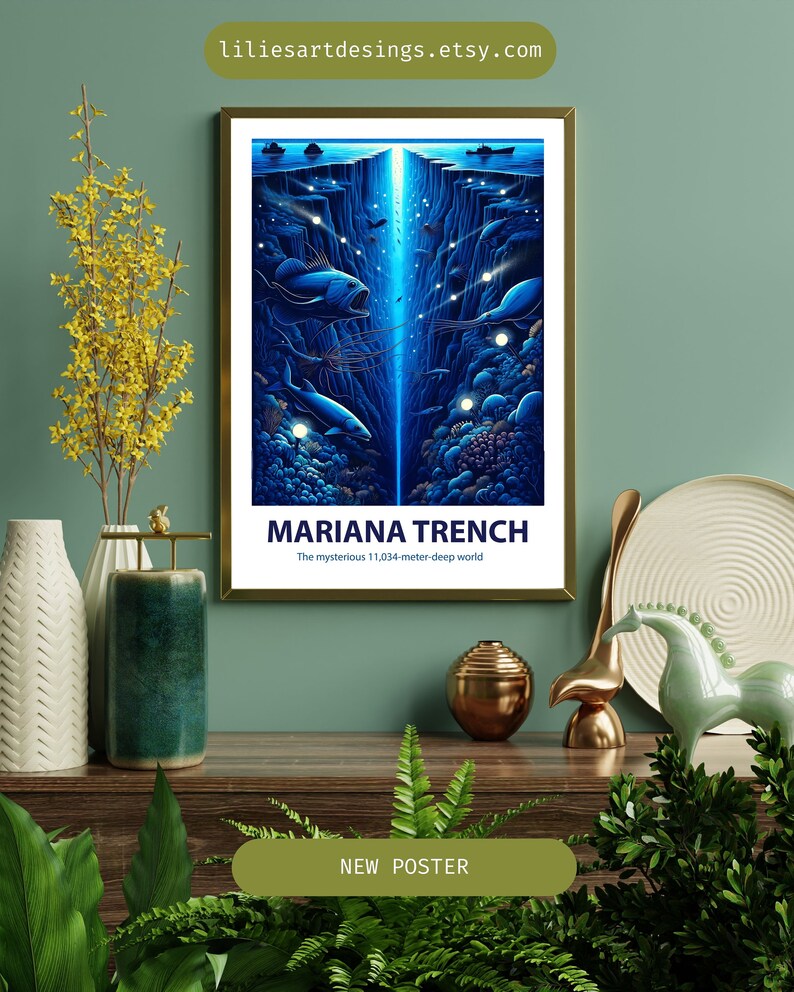 Mariana Trench Deep Sea Exploration Poster - Ocean Science Wall Art ...