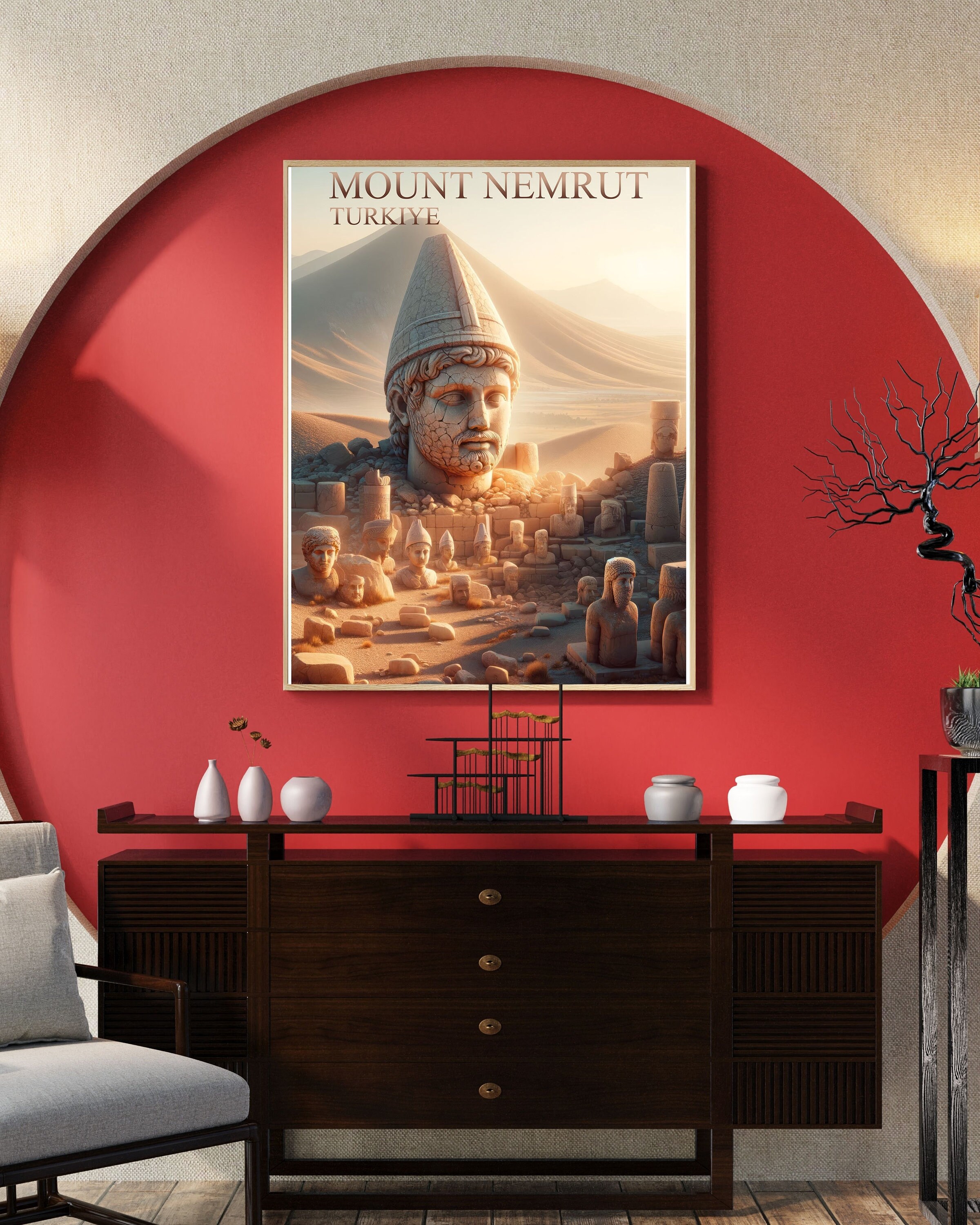 Mount Nemrut Poster, Turkey Travel, UNESCO Heritage, Ancient Statue Art ...