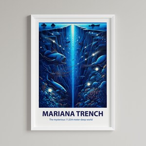 Mariana Trench Deep Sea Exploration Poster Ocean Science Wall Art ...