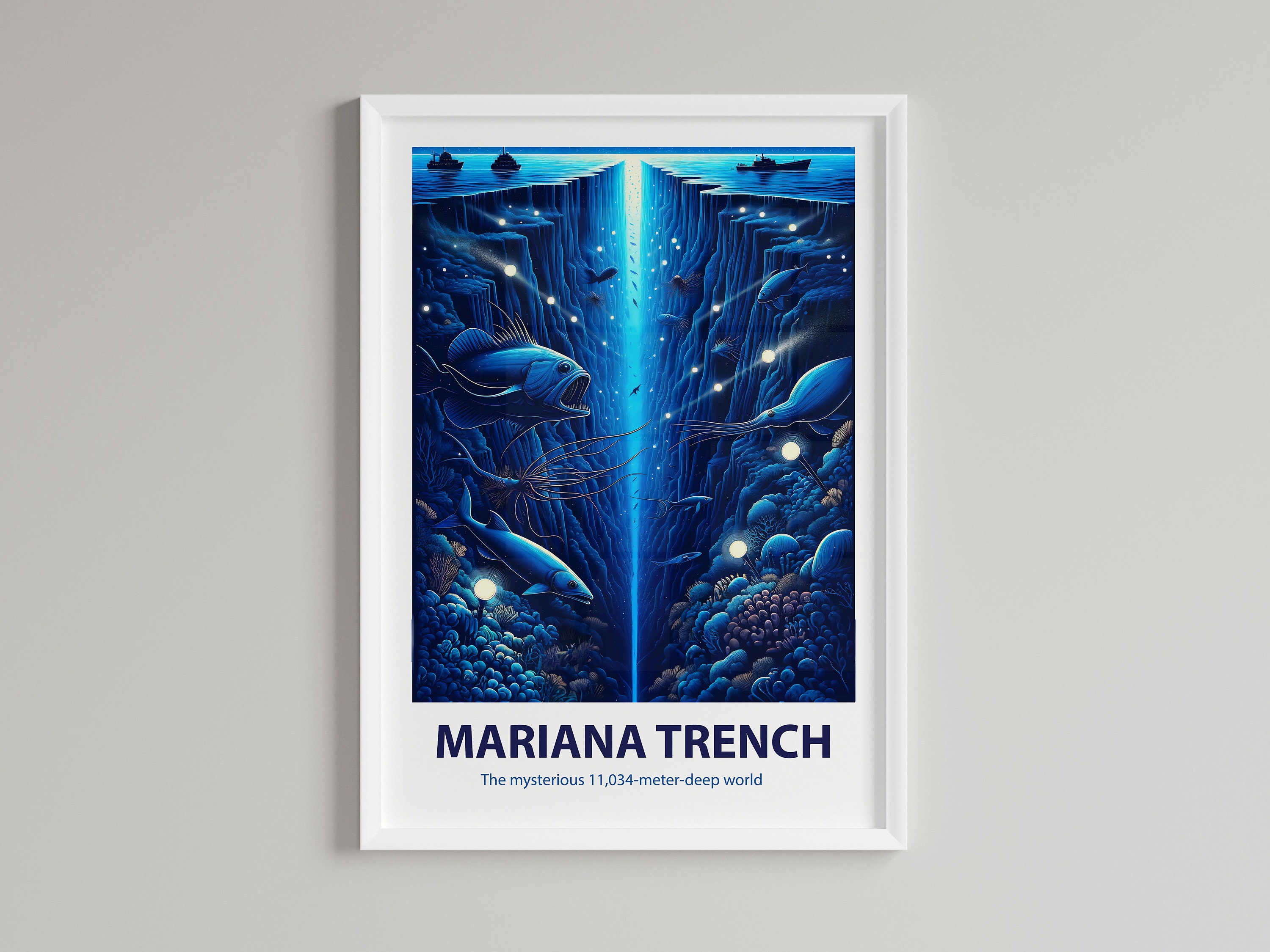 Mariana Trench Deep Sea Exploration Poster Ocean Science Wall Art ...