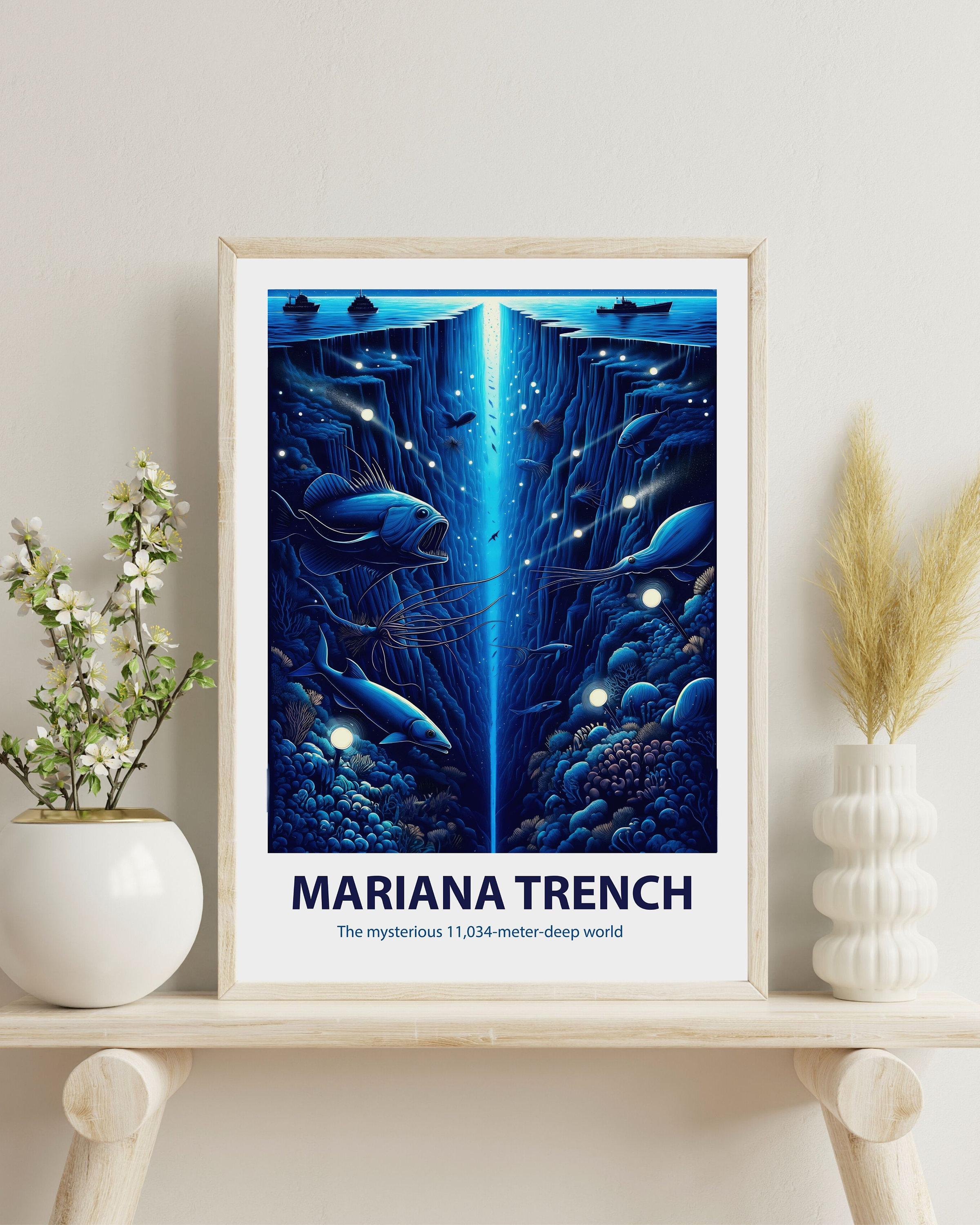 Mariana Trench Deep Sea Exploration Poster - Ocean Science Wall Art ...