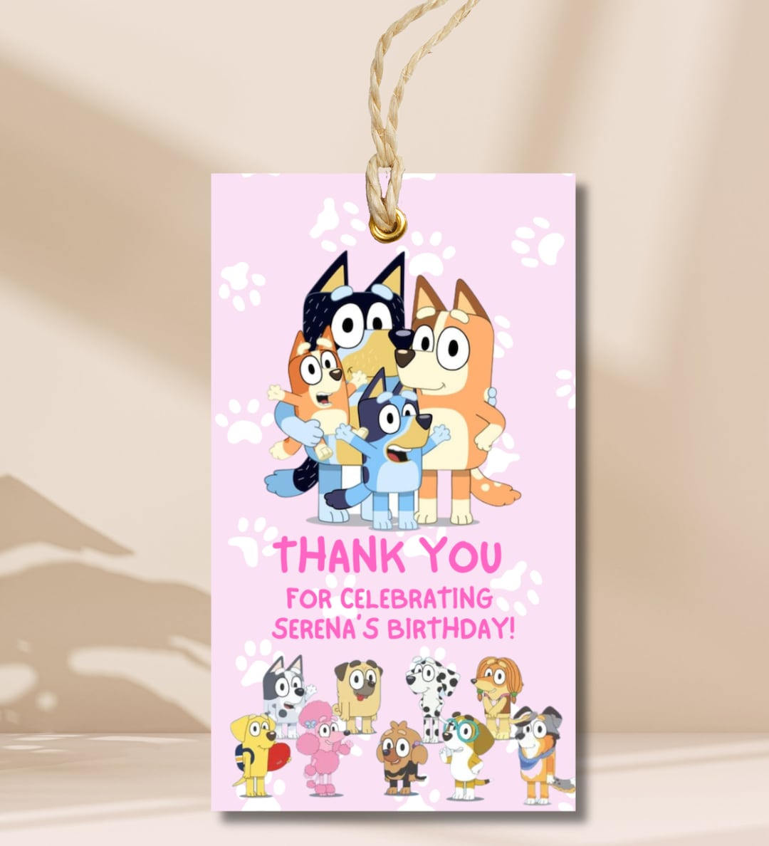 Printable Bluey Thank You Tags Editable Bluey Birthday Thank - Etsy UK