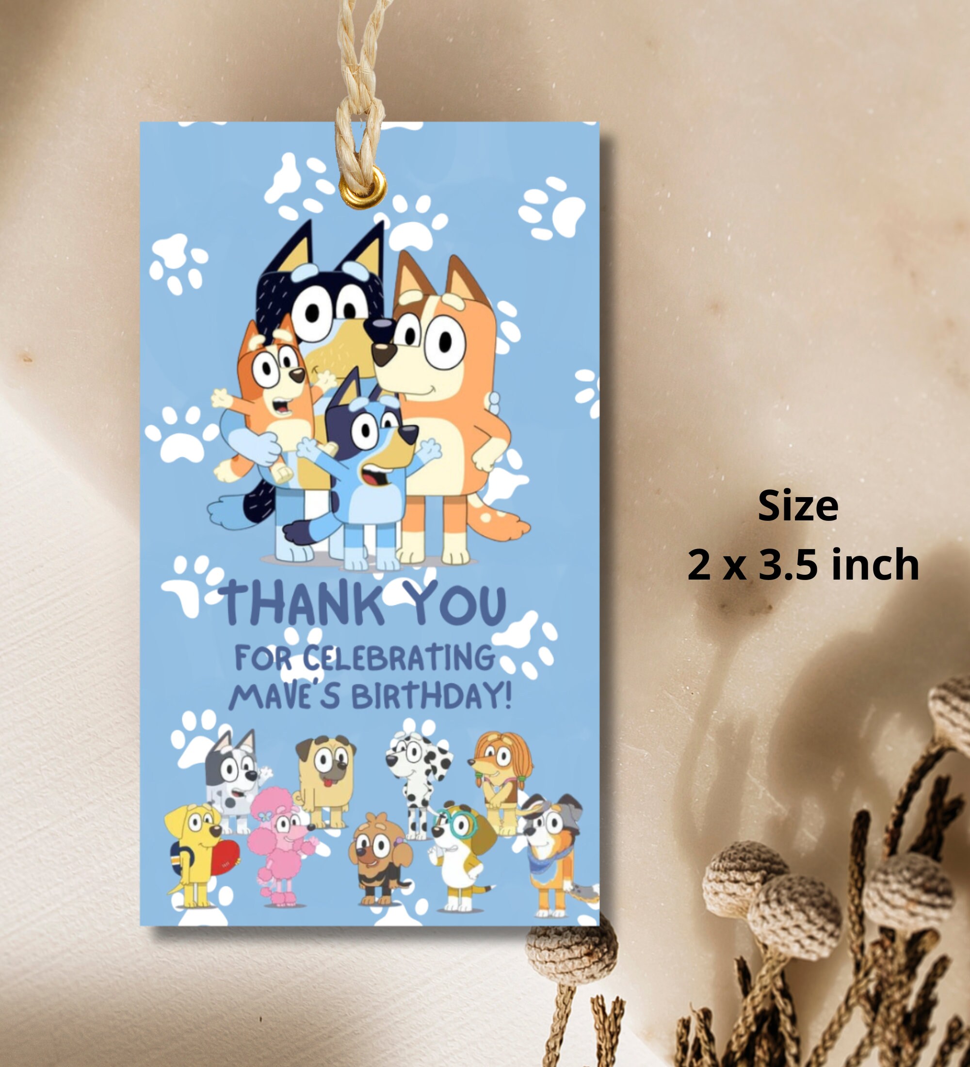 Printable Bluey Thank You Tags Editable Bluey Birthday Thank - Etsy ...