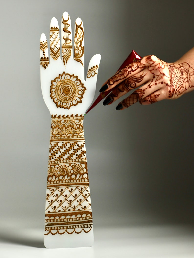 Reusable Henna Hand Acrylic Plastic Template for Mehendi Heena Beginner ...