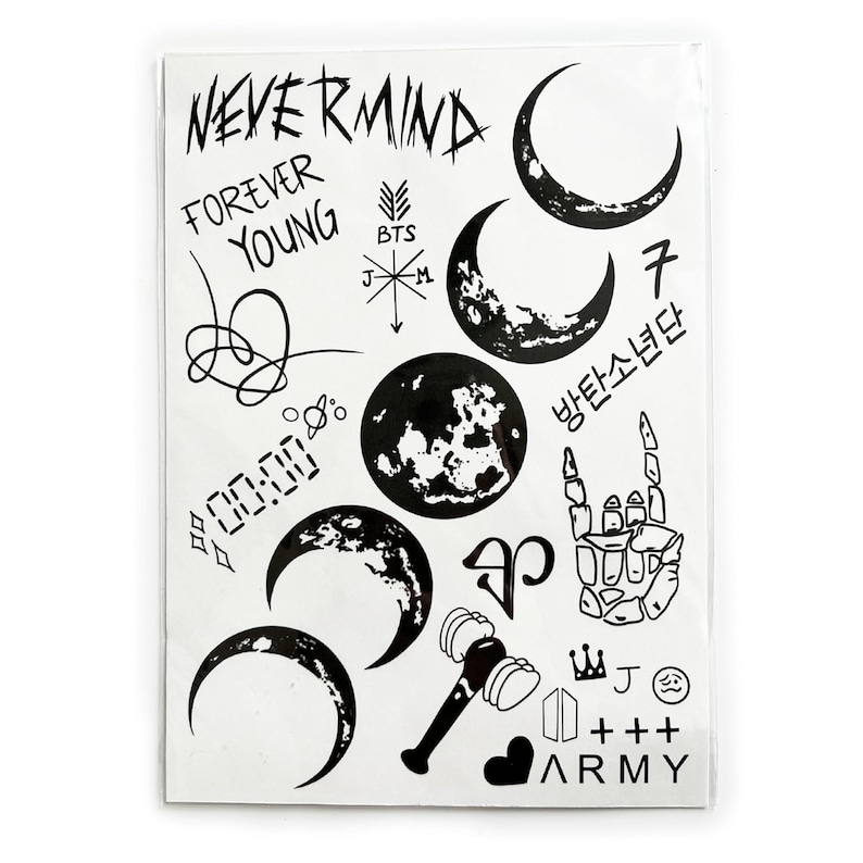 BTS Klebetattoos K-Pop Bands | BTS Tattoo Schablonen | Kpop Merch ...