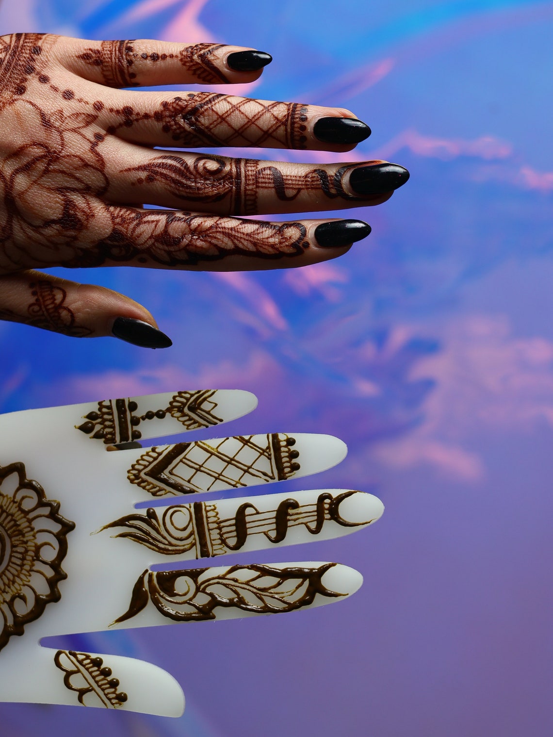 Reusable Henna Hand Acrylic Plastic Template for Mehendi Heena Beginner ...