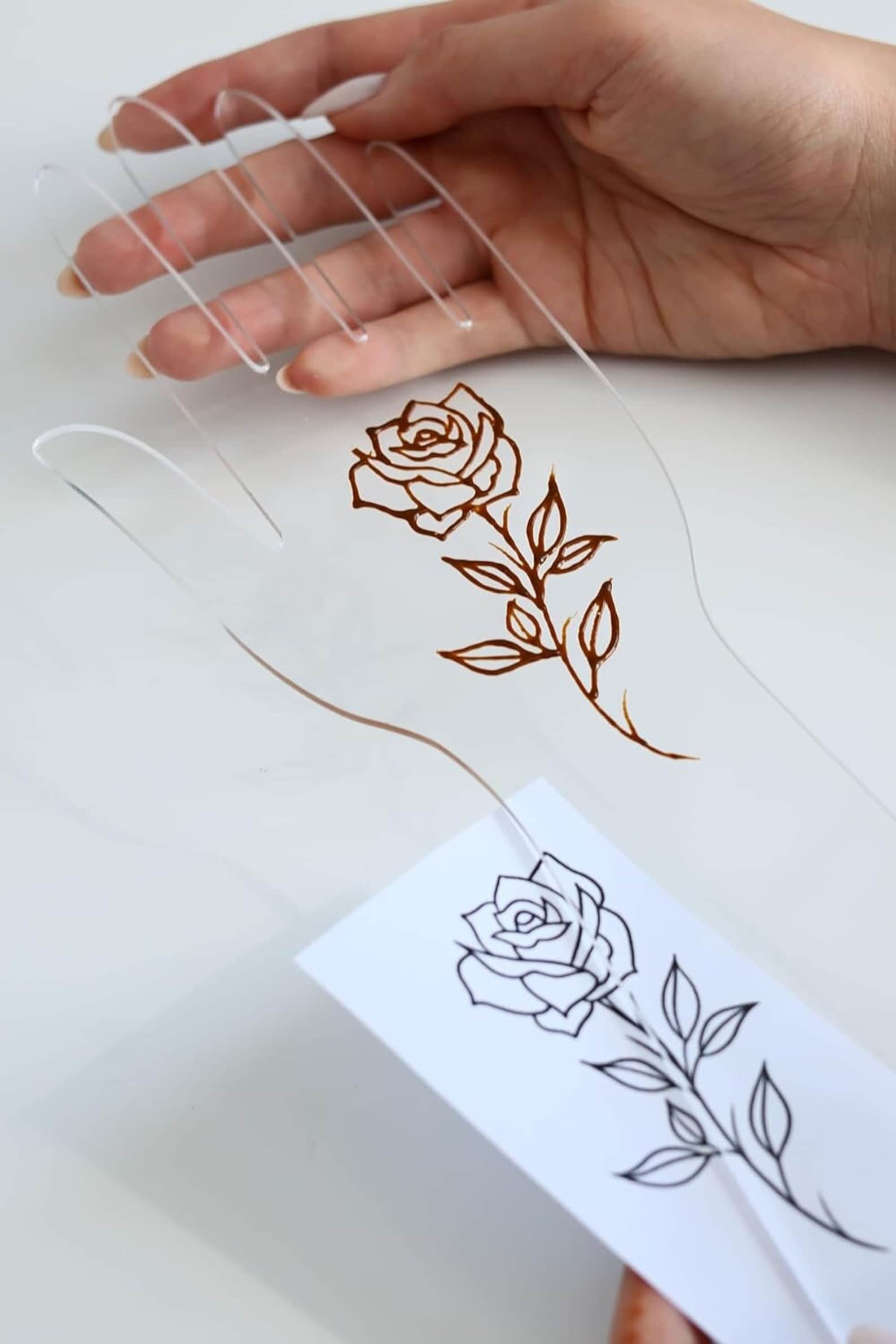 Reusable Henna Hand Acrylic Plastic Template for Homemade Henna ...