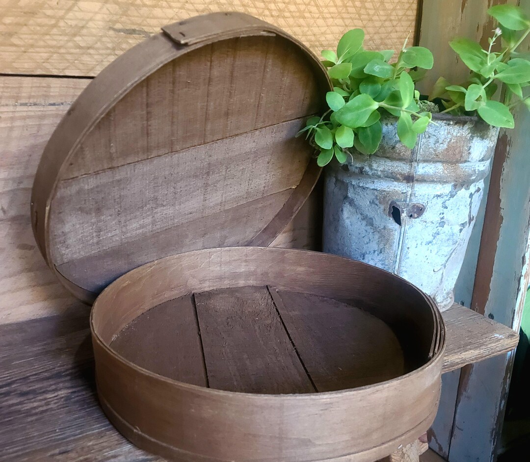 A Really Nice Primitive Style Cheese Box With Lid Extra Large Cheese ...