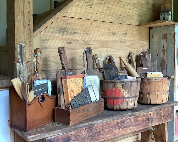 Primitive Style Baskets/boxes Full of “primitives” - Primitive/rustic ...