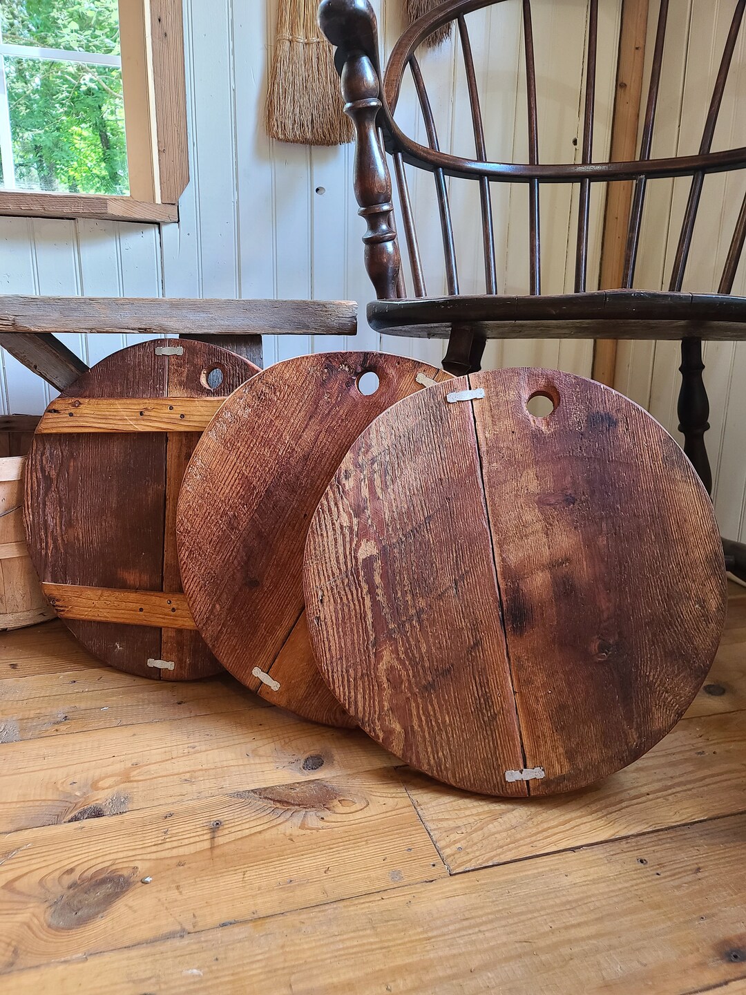 Primitive Style 15 Inch Circle Cutting Boards/charcuterie Boards Made ...