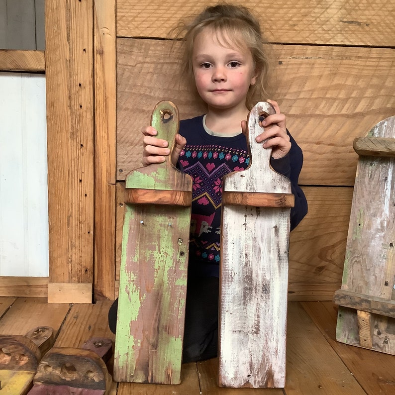 19x4.5 Inch Primitive Style Utensil Holder Board Made With Reclaimed ...