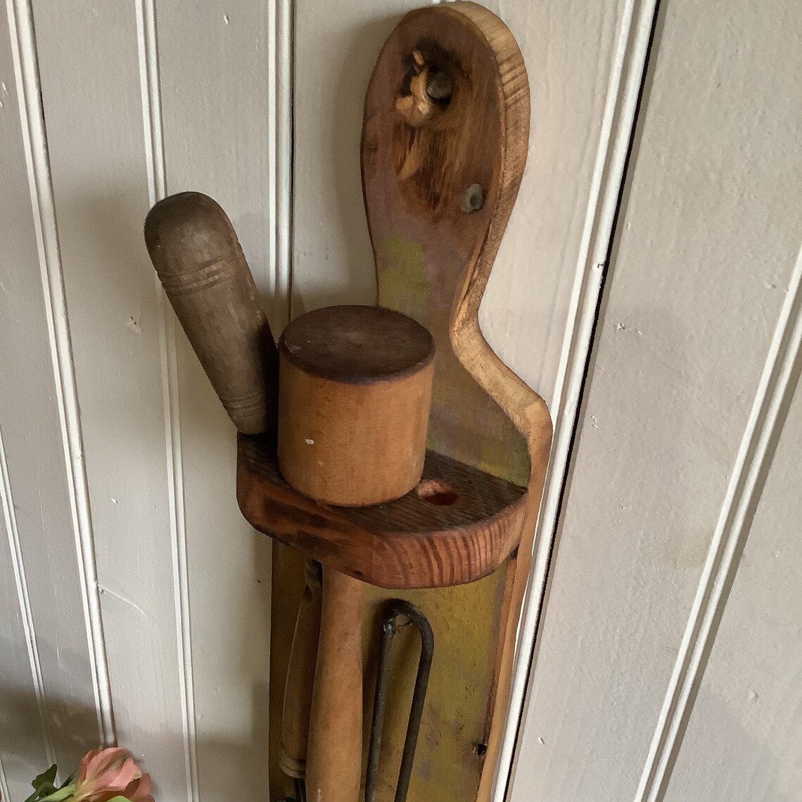 19x4.5 Inch Primitive Style Utensil Holder Board Made With Reclaimed ...