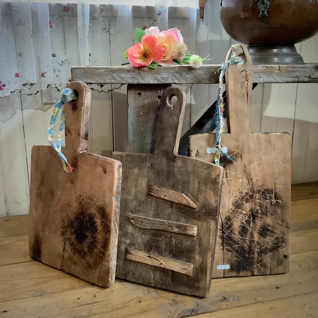 Primitive/rustic Hand-made Cutting Boards /charcuterie Boards Hard Wood ...