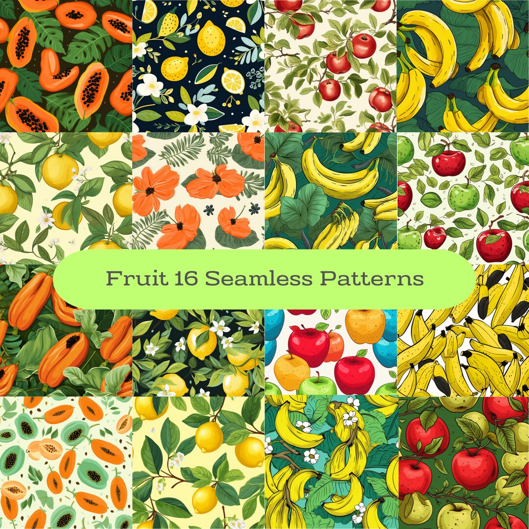 FRUIT Samless Patterns - Etsy