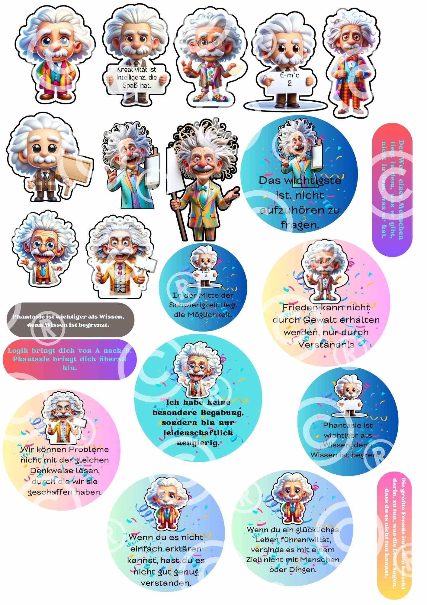22PNG Crazy Einstein Figures, Quotes Stickers, Decals - Etsy