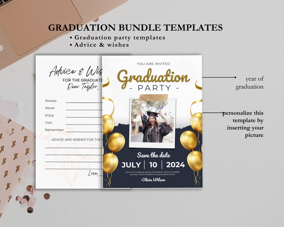 Graduation Bundle Templates, DIY Printable Kit, Grad Party Decor ...