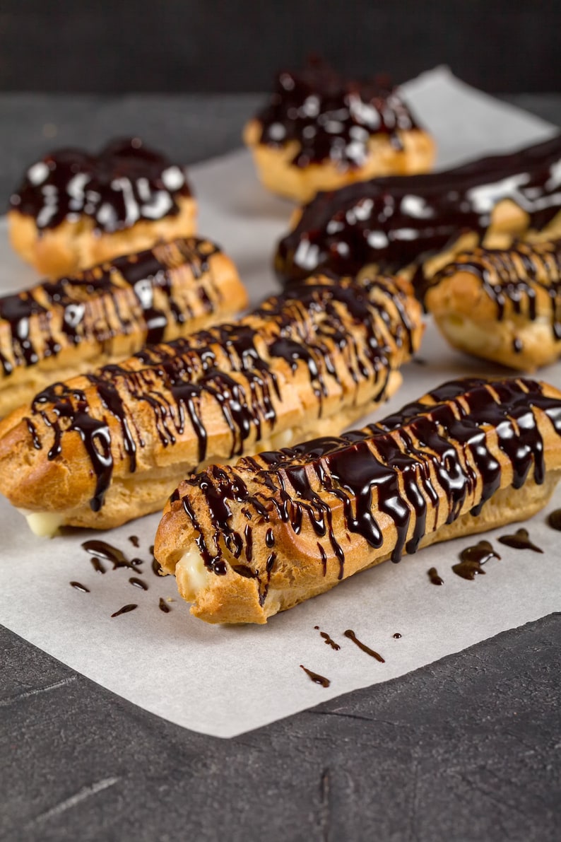 Homemade Eclairs PDF Recipe | Sweets Recipe PDF | How to Bake | Cooking ...