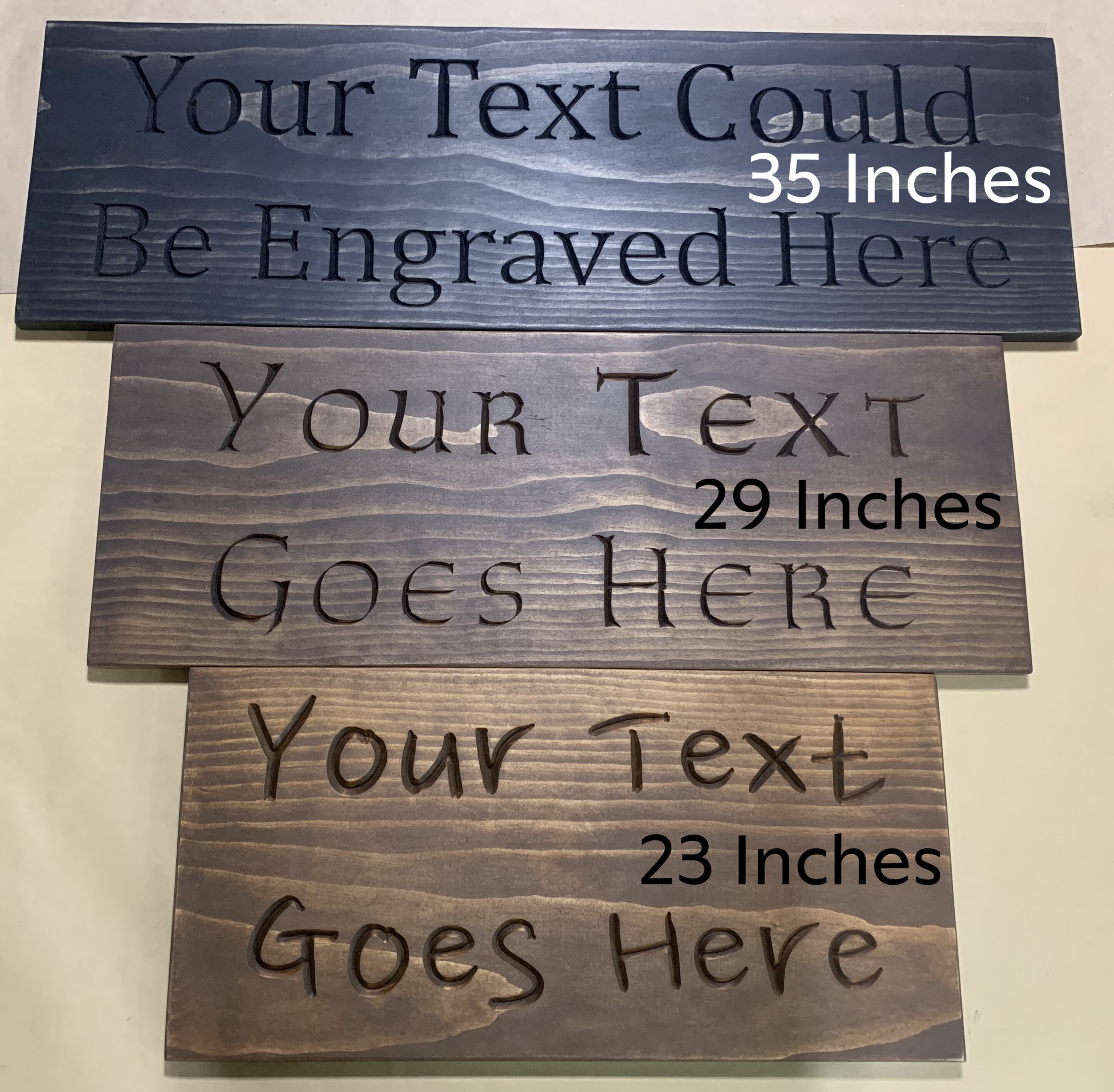 Personalized Text Engraved Wood Sign Stained Lettering Any Text Your ...
