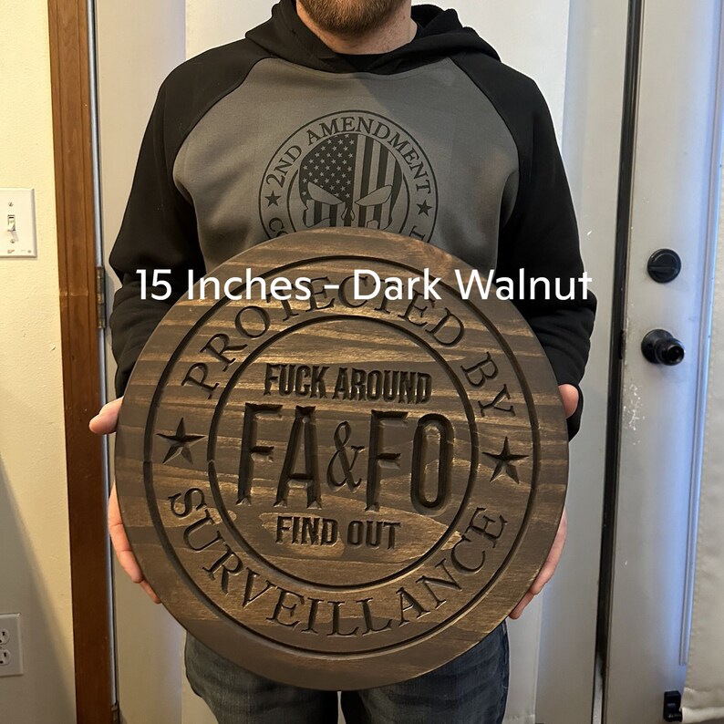 Protected by FAFO Surveillance Engraved Wood Sign - Etsy