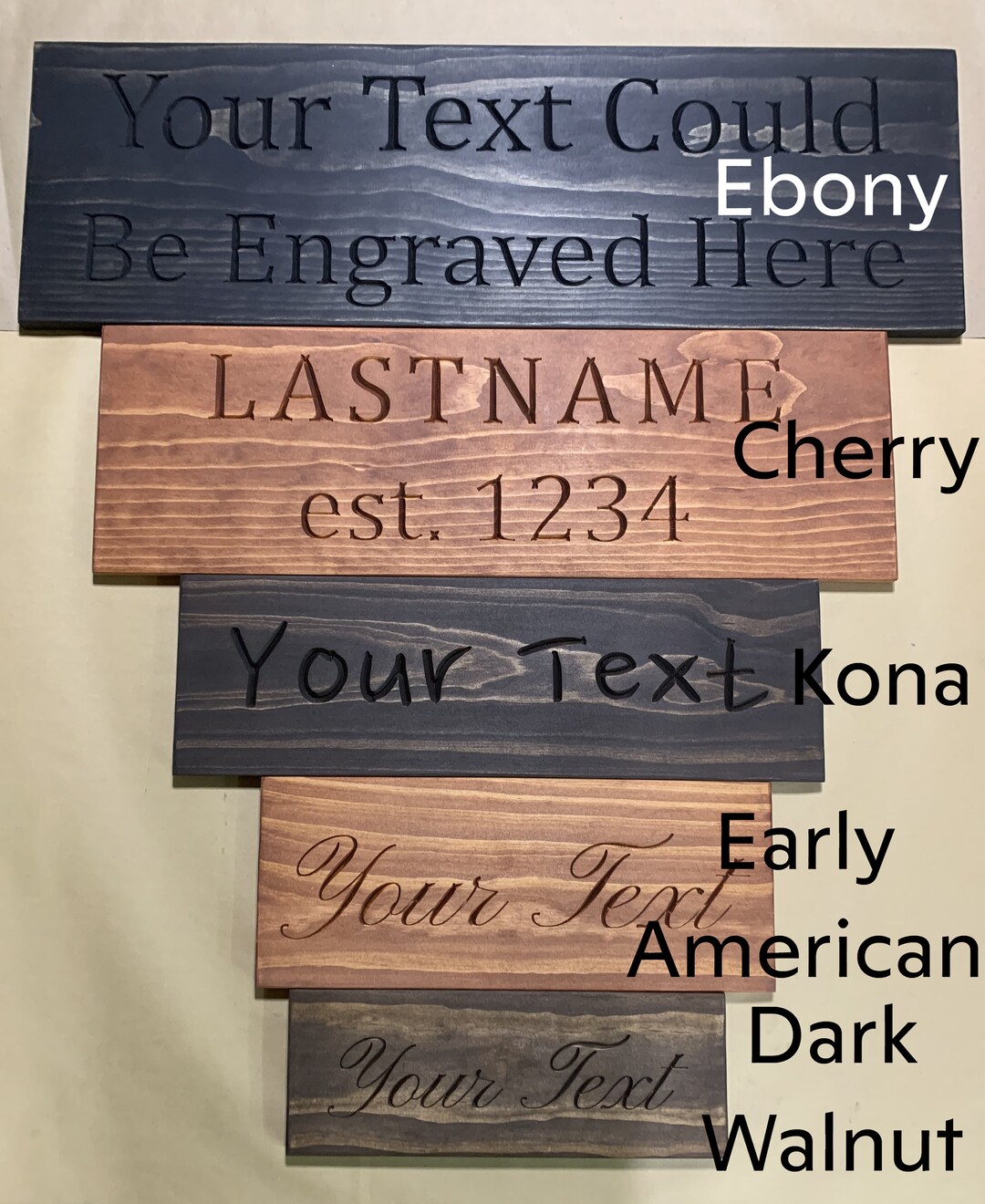 Personalized Text Engraved Wood Sign Stained Lettering Any Text Your ...