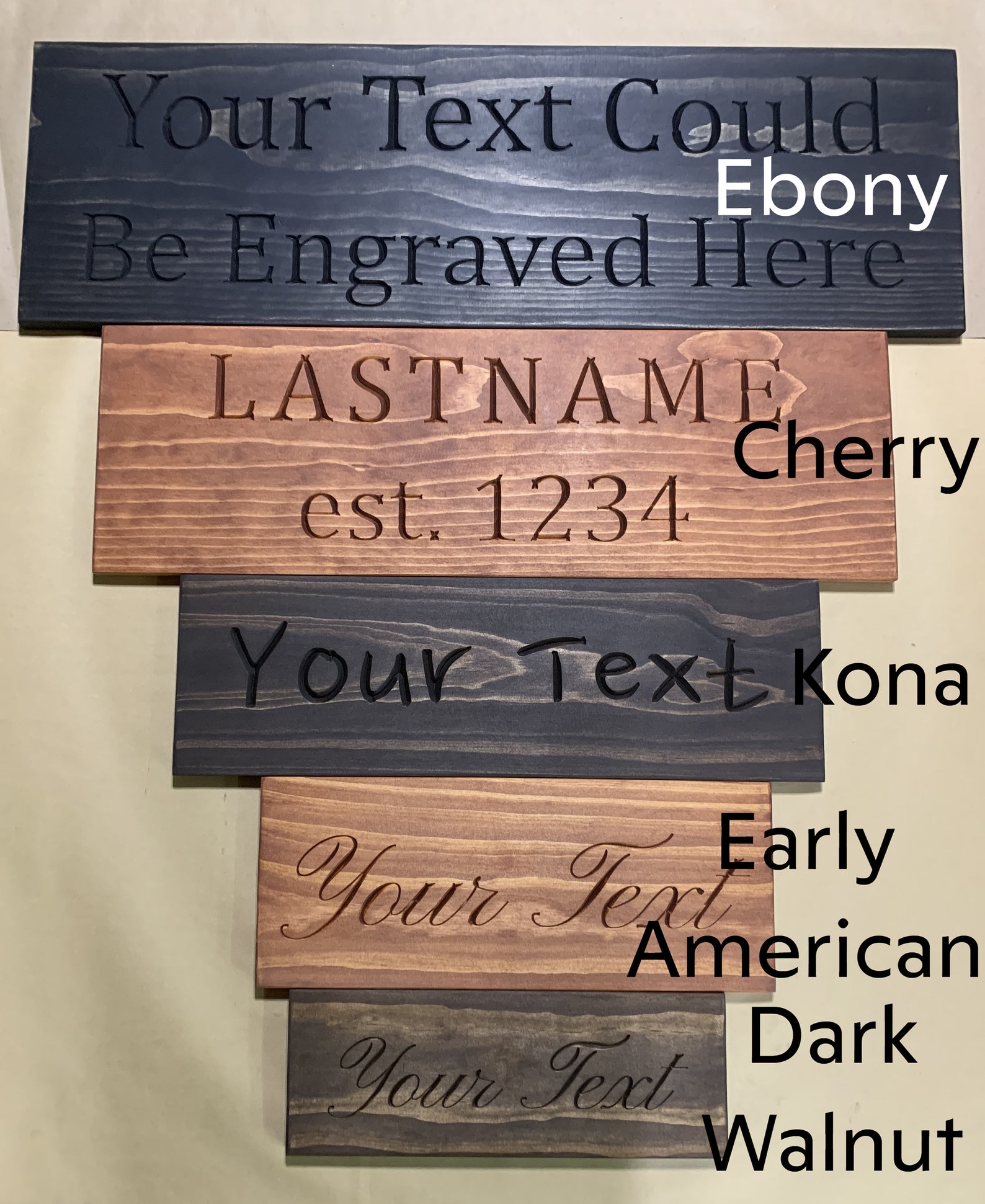 Personalized Text Engraved Wood Sign Stained Lettering Any Text Your ...