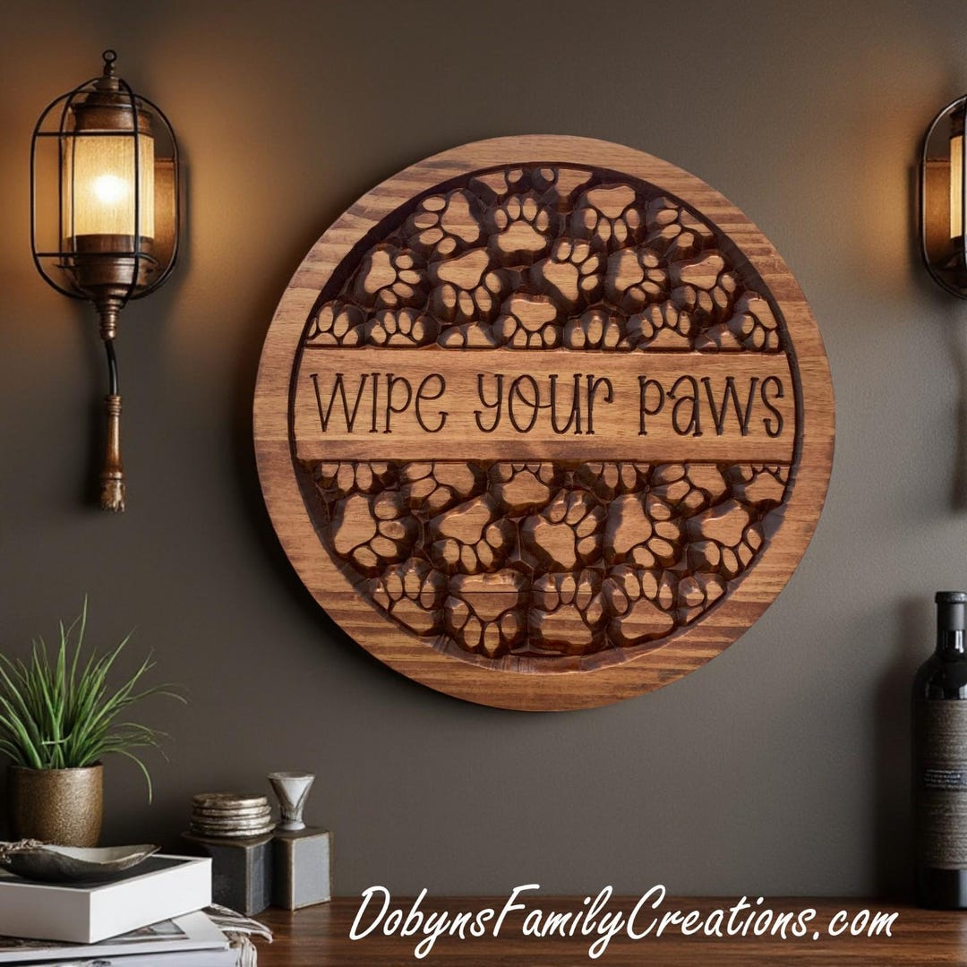 Wipe Your Paws Wood Sign Wall Art Home Wall Decor Home Decor Welcome ...
