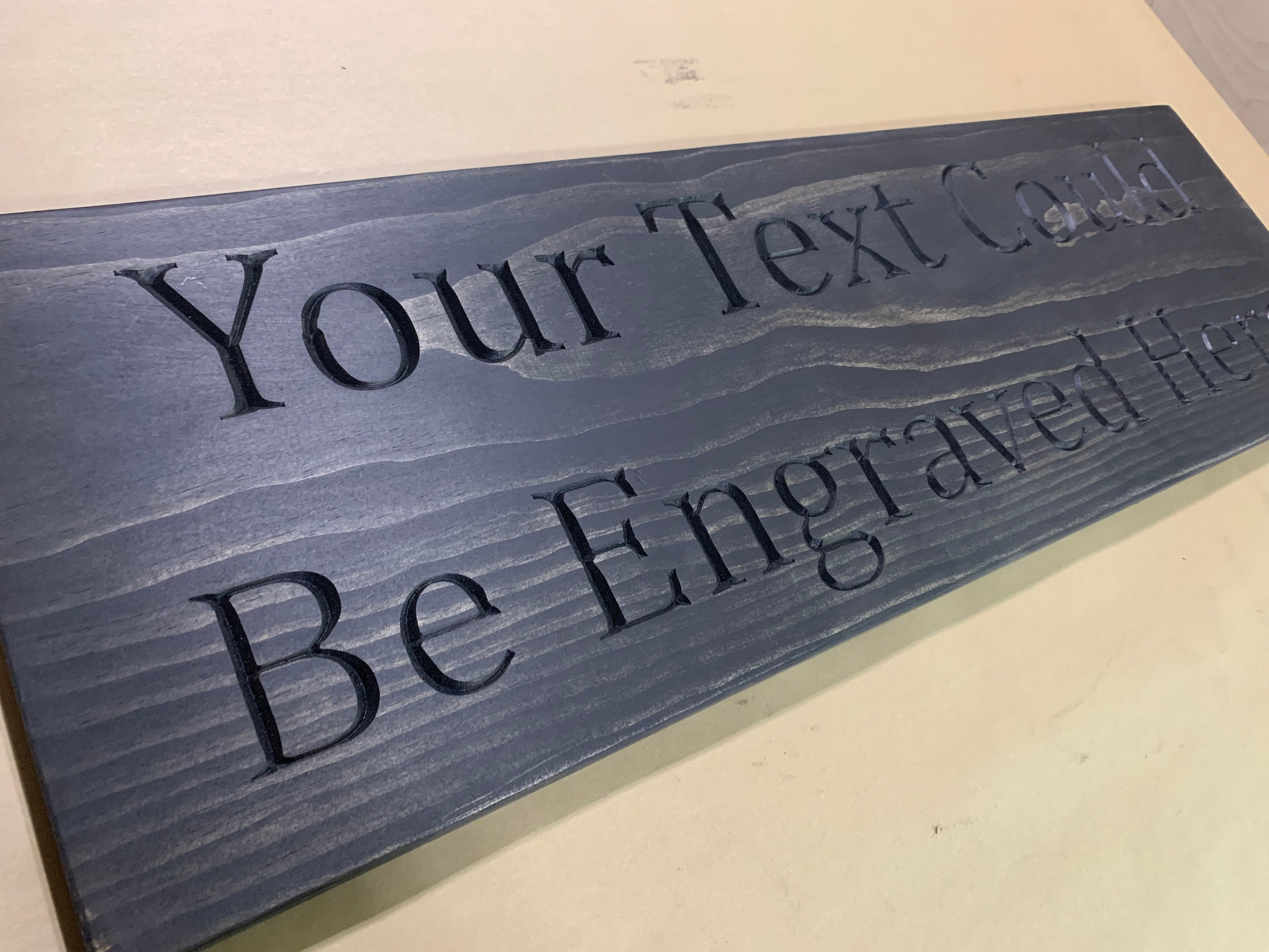 Personalized Text Engraved Wood Sign Stained Lettering Any Text Your ...
