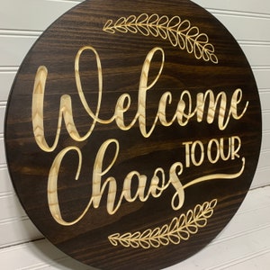 Welcome to Our Chaos Wood Sign Wall Art Home Wall Decor Home Decor ...